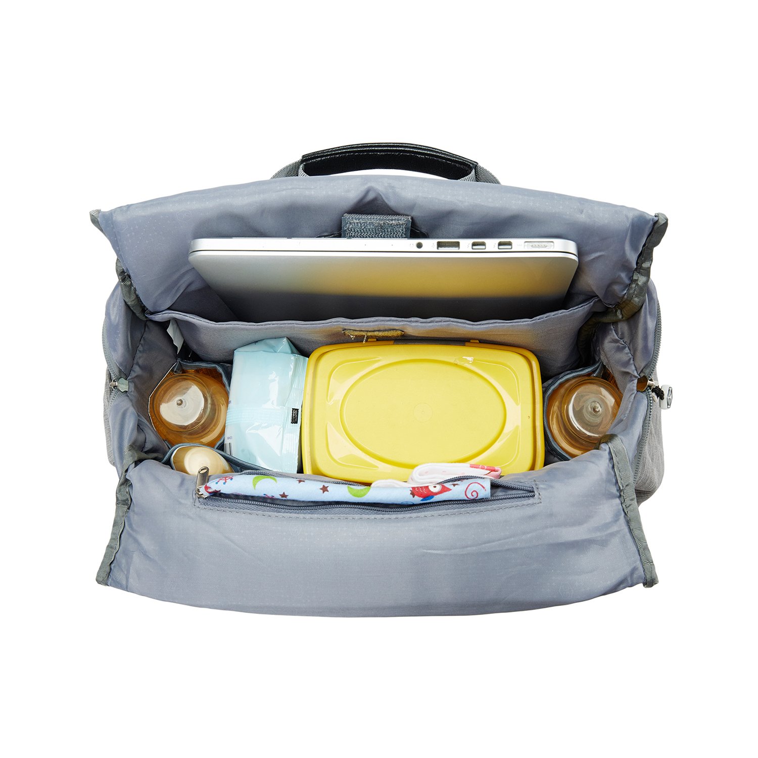 SoHo Kenneth Diaper Backpack 6Pc Set Tote Bag, Gray