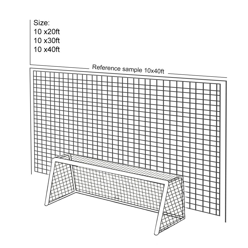 Aoneky Soccer Backstop Net, Sports Practice Barrier Net, Soccer Ball Hitting Netting, Soccer High Impact Net, Heavey Duty Soccer Containment Net, 10 x 20 Ft / 10 x 30 Ft / 10 x 40 Ft (10 x 40 ft)