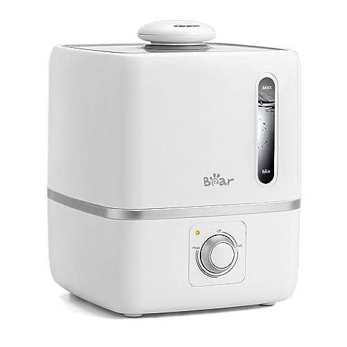 BEAR Humidifiers for Bedroom, 3L Cool Mist Humidifiers and Oil Diffuser, Quiet Rapid humidifiers for Home Whole House, with Adjustable Mist Output and Auto Shut-off, White (JSQ-230WB)