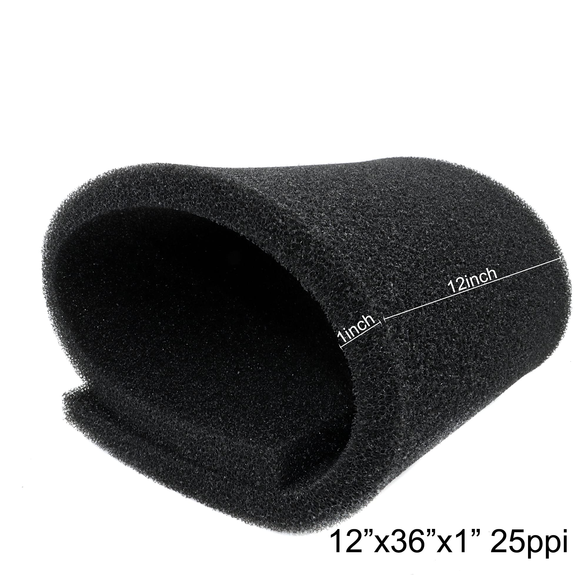 AFA Aquarium Filter Media Sponge Pad, Fish Tank Bio Open Cell Coarse Foam Block Foam Pre Filter Sponge Material (12" x 36" x 1" 25ppi)