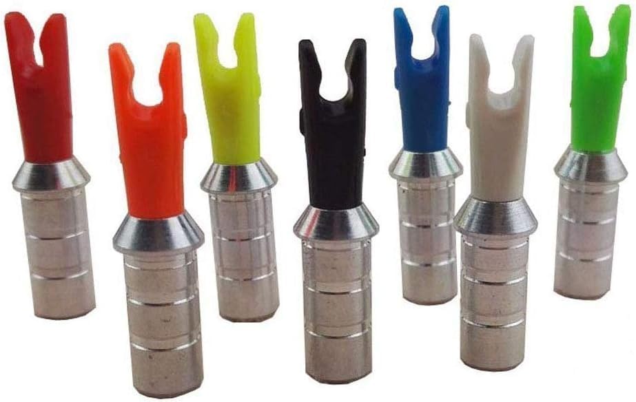 AMEYXGS Archery Aluminum Pin Nocks Bushing with Plastic Arrow Nock DIY Arrow Accessories for ID 4.2/6.0/6.2 mm Arrow Shaft (Red ID 4.2mm)