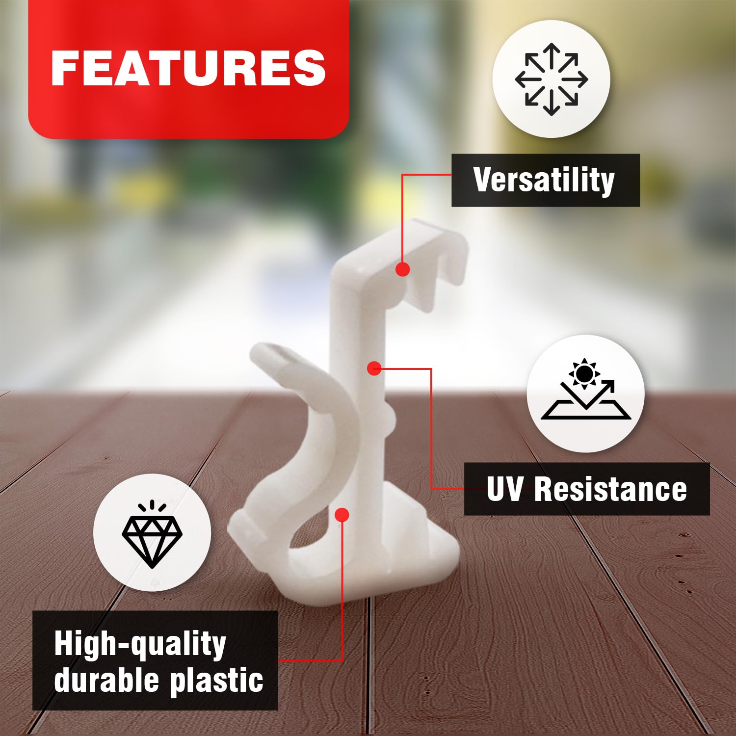 Amazing Drapery Hardware Premium White Plastic Wood Blind Valance Retainer Clips, 20 Pack - UV-Resistant-Ideal for 2-Inch Blinds with 1-Inch Mounting Strip,Mini Blinds, and as Hidden Valance Clips