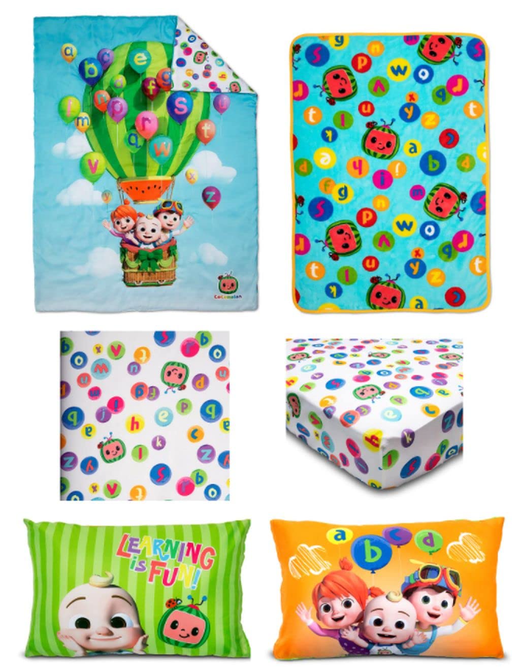 CoComelon 4 pc Toddler Bed Set with Bonus Blanket