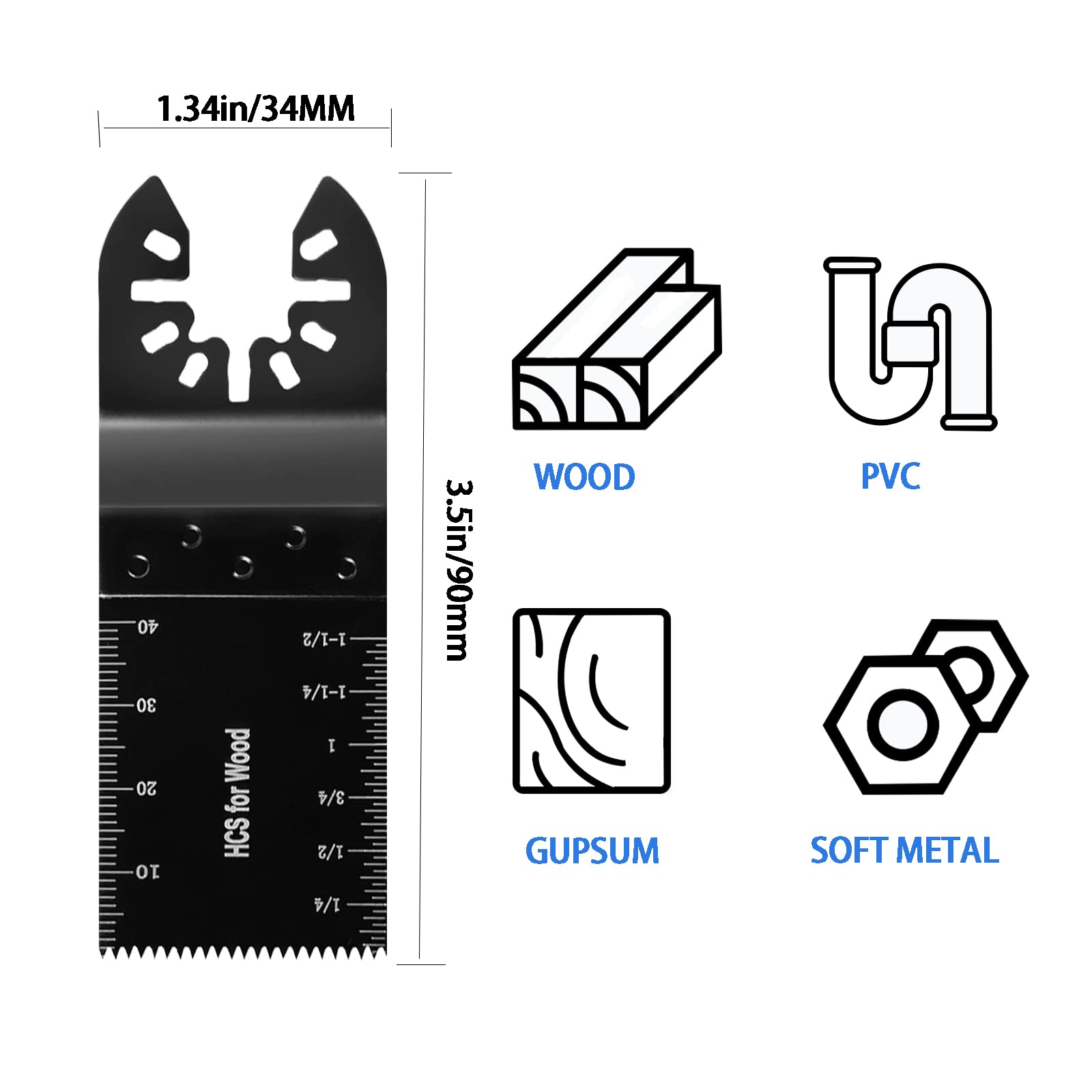 AIFICUT 100pcs Oscillating Saw Blades Universal Wood Multitool Blades Quick Release Oscillating Tool Blades Kits Fit Porter Cable Black & Decker Rockwell Ridgid Ryobi Milwaukee Chicago Craftsman