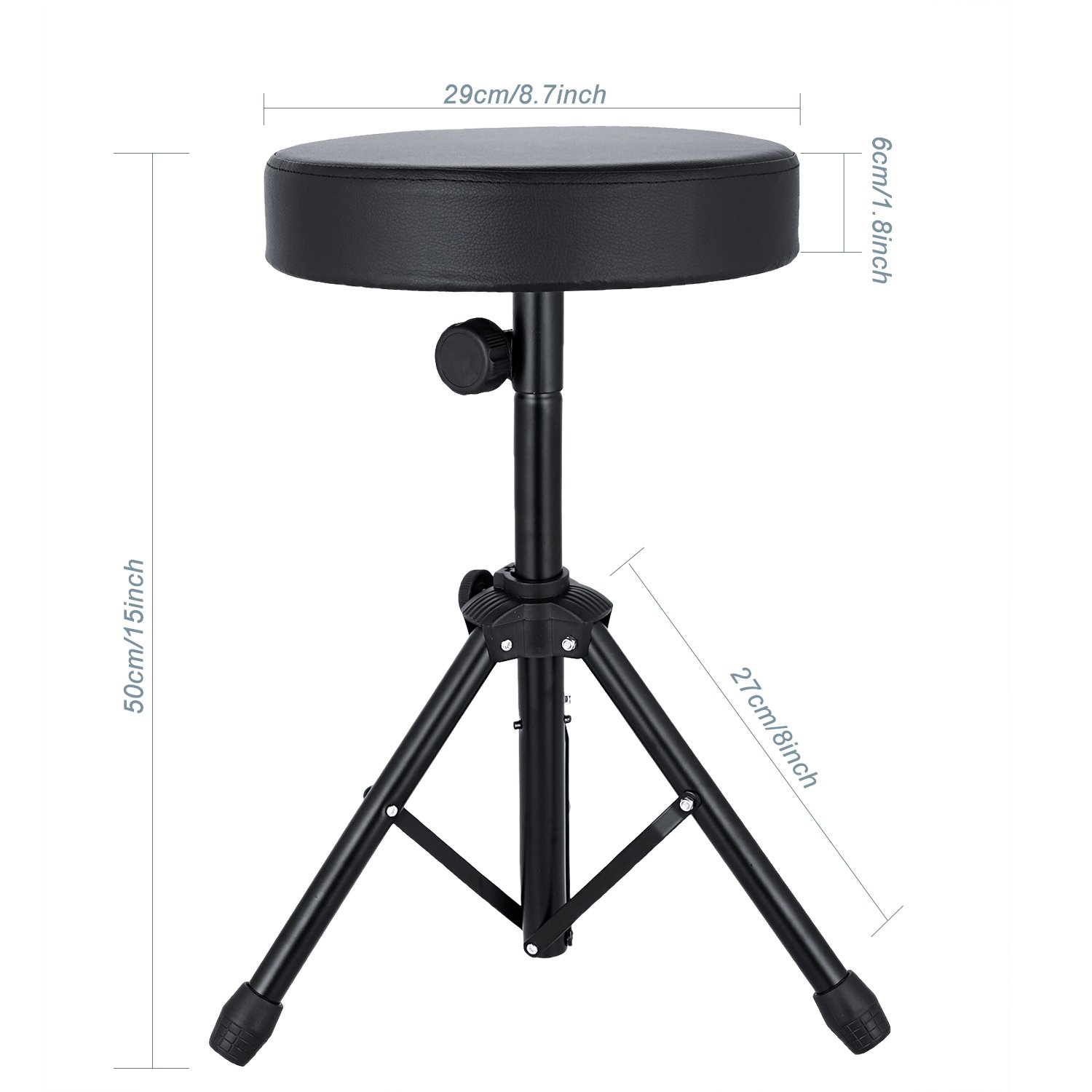 Anfan Universal Drum Throne Adjustable Padded Drum Stool with Anti-Slip Feet for Adults and Kids