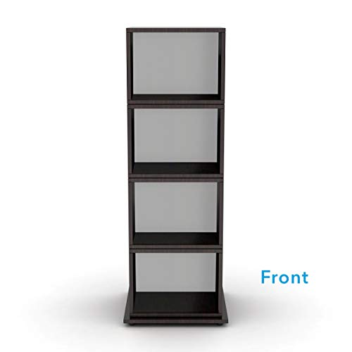 Atlantic 4-Tier Rotating Media Storage Cube, Holds Optical Media in independently Rotating Shelves, Expresso (Updated)