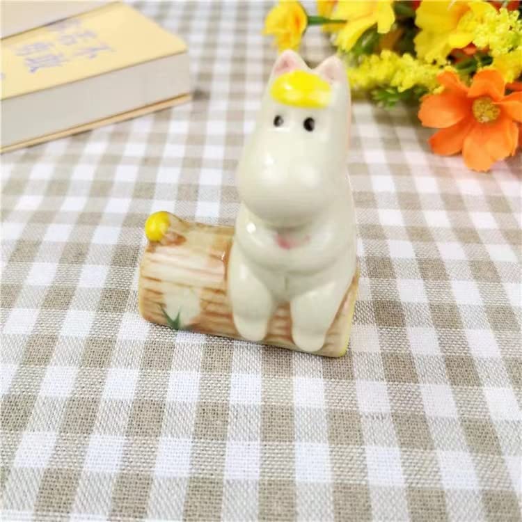 APULM cute ceramic trinkets Hippo chopstick rest 4 piece set