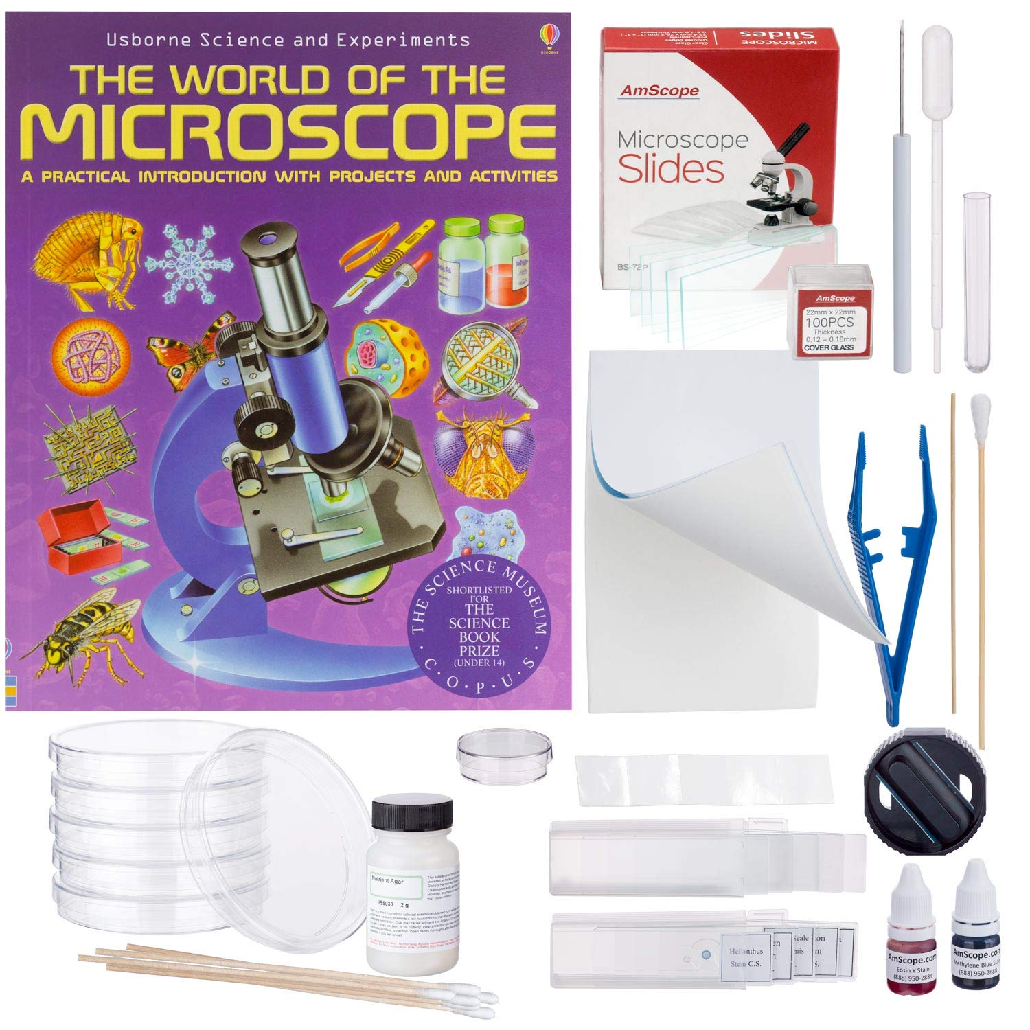 AmScope - Compound Microscope Accessory and Book Kit: Preparation and Culturing - AK-MSP02