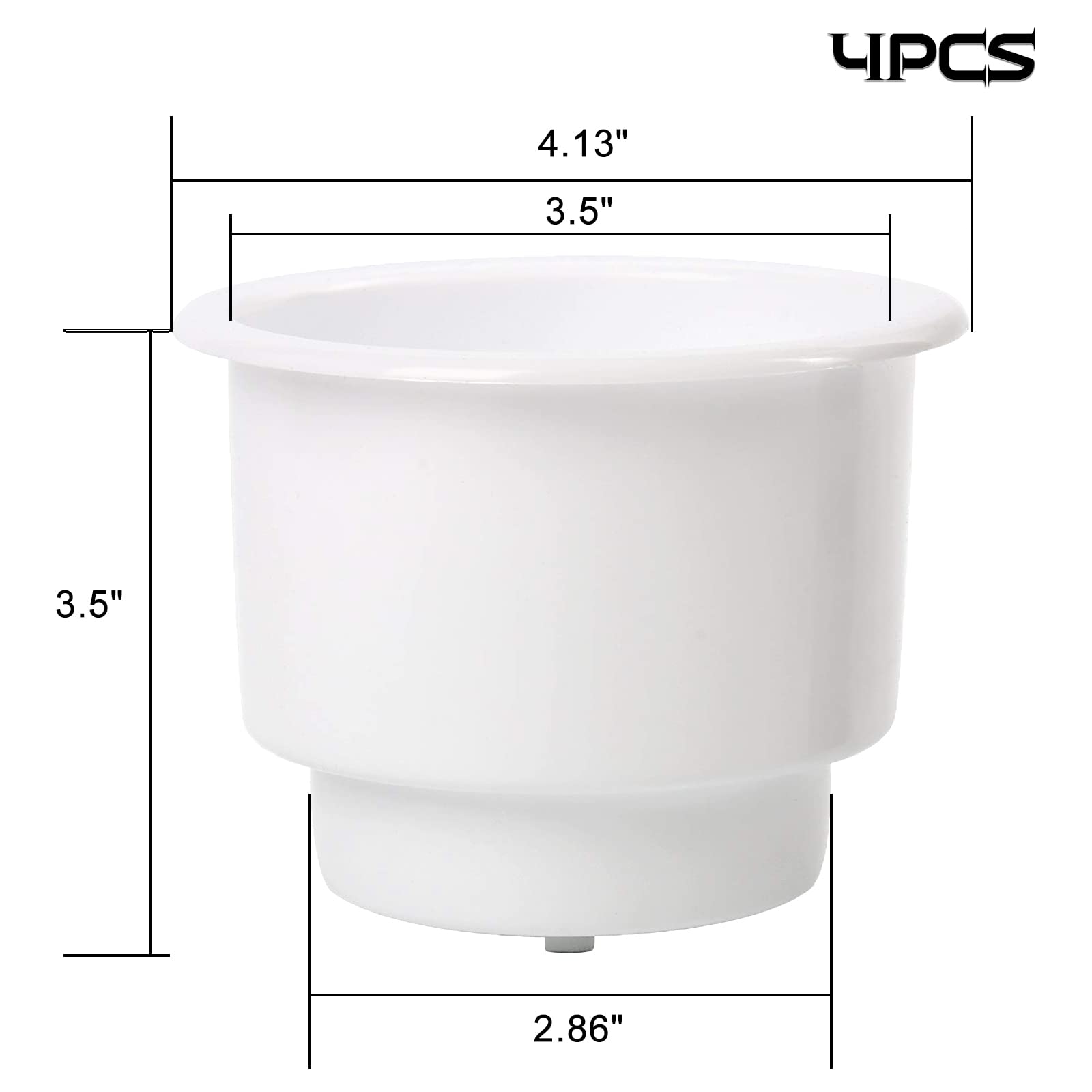 Amarine Made 10Pcs Recessed Drop in Plastic Cup Drink Can Holder with Drain for Boat Car Marine Rv (White)