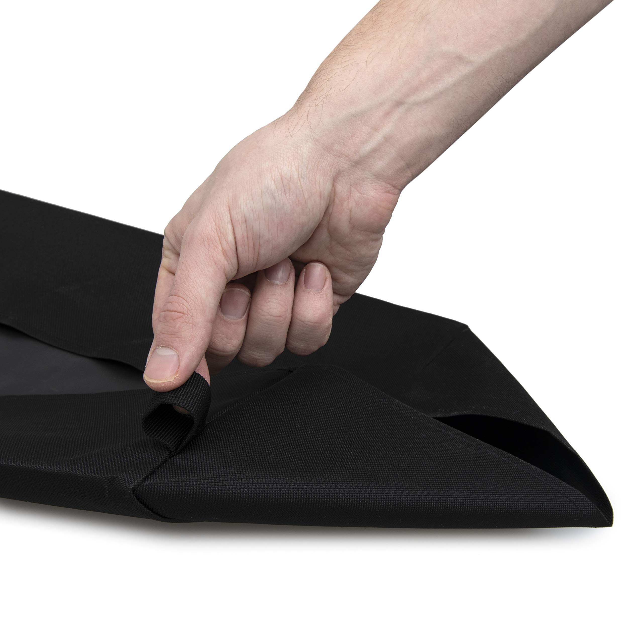 Apsilot Turntable Dust Cover - Vinyl Record Player Protector with 2 Finger Pull Tabs - Fits Technics SL1200, SL1210 and Pioneer PLX1000 - Black Premium Foldable Fabric - Complete with Microfiber Cloth