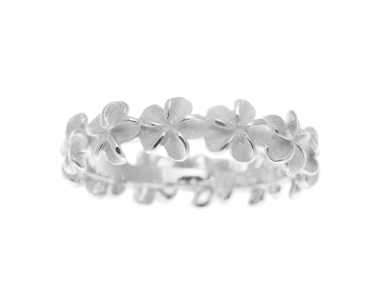 Arthur's Jewelry 925 sterling silver Hawaiian 5mm plumeria flower lei ring size 3.5
