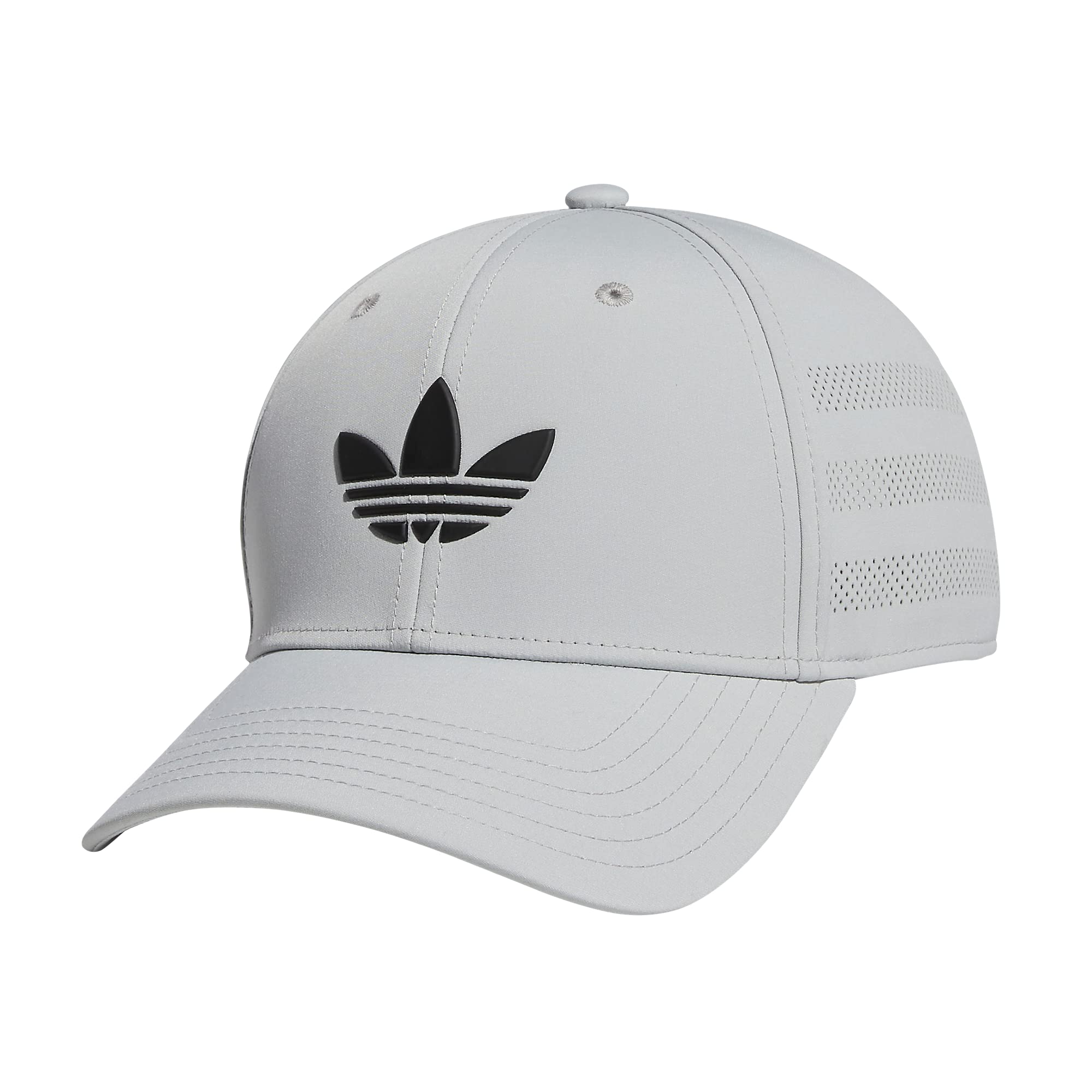 adidas Originals Men's Beacon Structured Precurve Snapback Cap, Stone Grey/Black, One Size