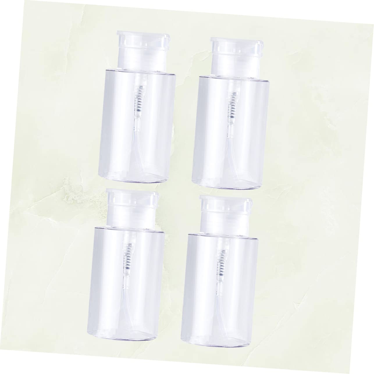 Beavorty 4Pcs cosmetic storage bottle clear pump dispense Nail Polish Bottles Empty Bottle portable cosmetic bottle liquid containers Dispensing Bottles Toiletries travel