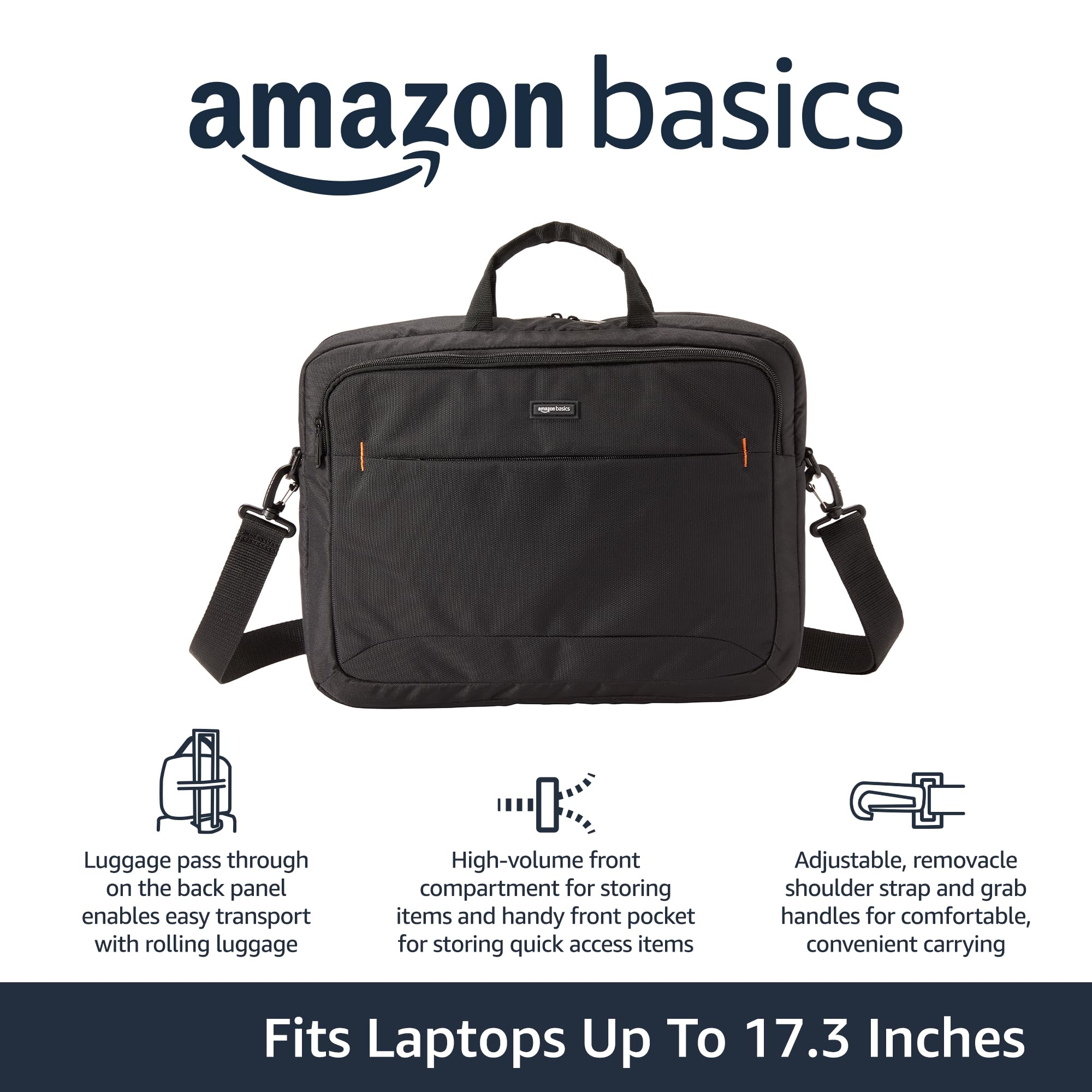 Amazon Basics 17.3-Inch Laptop Computer Shoulder Bag, Black, 10-Pack