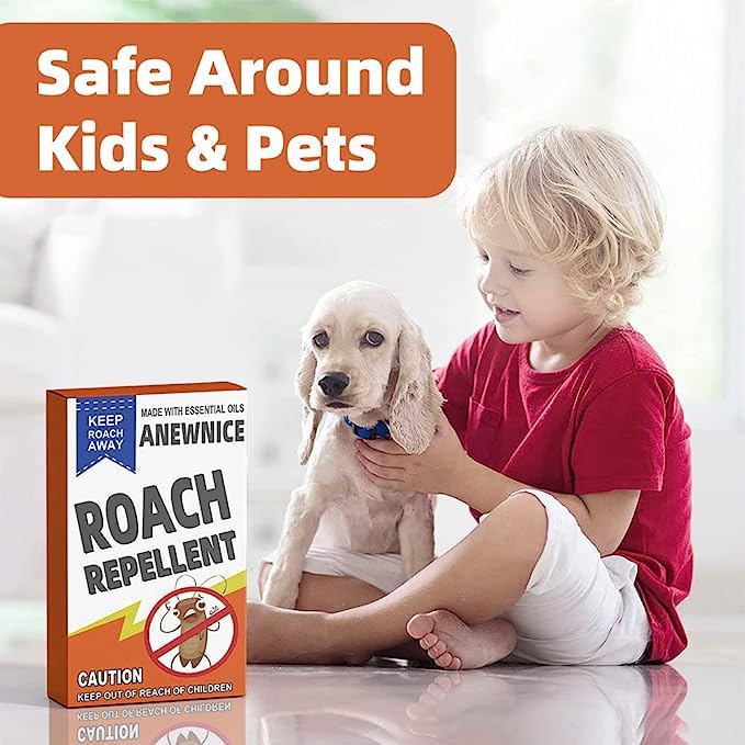 ANEWNICE Cockroach Repellent Granule,Natural Roach Repellent Indoor/Outdoor, Cockroach Deterrent, Roach Away,Strongly and Effectively Roach Control for Large Roaches,Ants,Mice and More - 8P