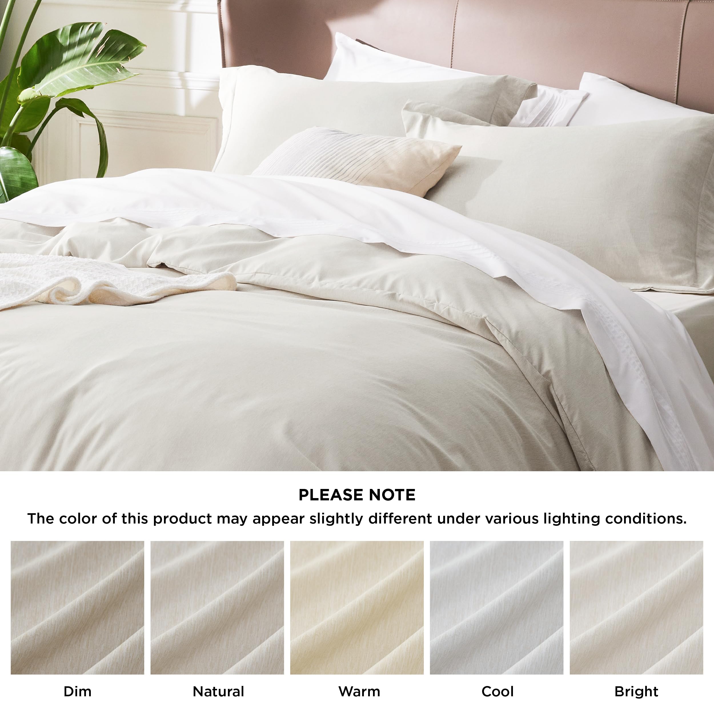 Bedsure Bundle of Ruched Sheet Set and Cationic Dyed Duvet Cover Set, Cal King Size