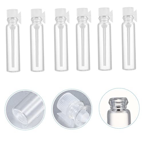 Beavorty 50pcs 1ml Perfume Bottle Clear Container Clear Container with Lid Travel Spray Bottle Empty Cosmetic Containers Bulk Clear Sample Tubes with Caps Sample Containers Travel Bottle