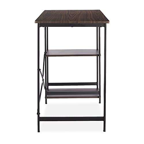 Amazon Basics Classic Home Office Computer Desk with Shelves, 29.5 x 19.6 x 35.5 Inches, Espresso