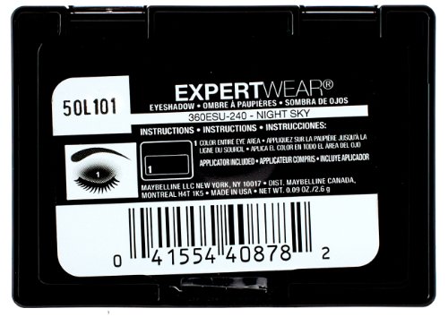 Maybelline New York Expert Wear Eyeshadow, Night Sky, Singles, 0.09 Ounce