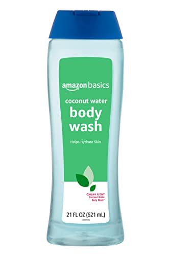 Amazon Basics Coconut Water Body Wash, 21 Fluid Ounce, 4-Pack (Previously Solimo)