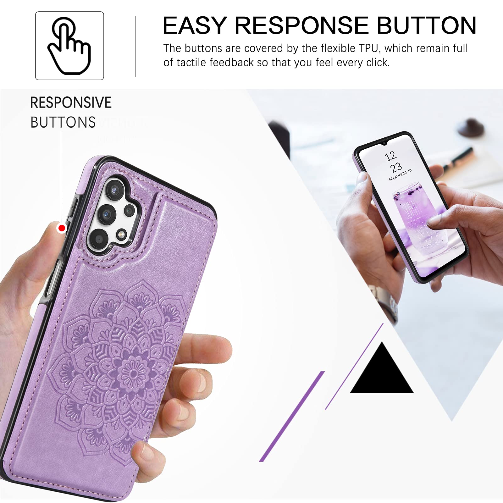 BENTOBEN Samsung Galaxy A32 5G Wallet Case, PU Leather Heavy Duty Rugged Shockproof Protective Cases with Card Slots Cash Holder Phone Case for Samsung Galaxy A32 5G 6.5 Inch 2021, Black