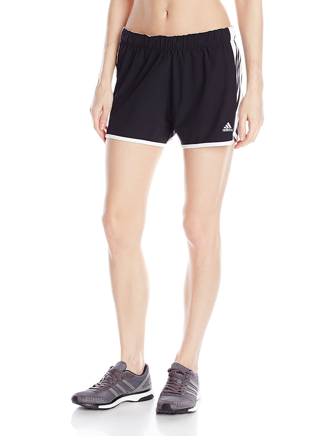 adidas Performance Women's Ultimate Woven 3S Shorts, Black/White, Large