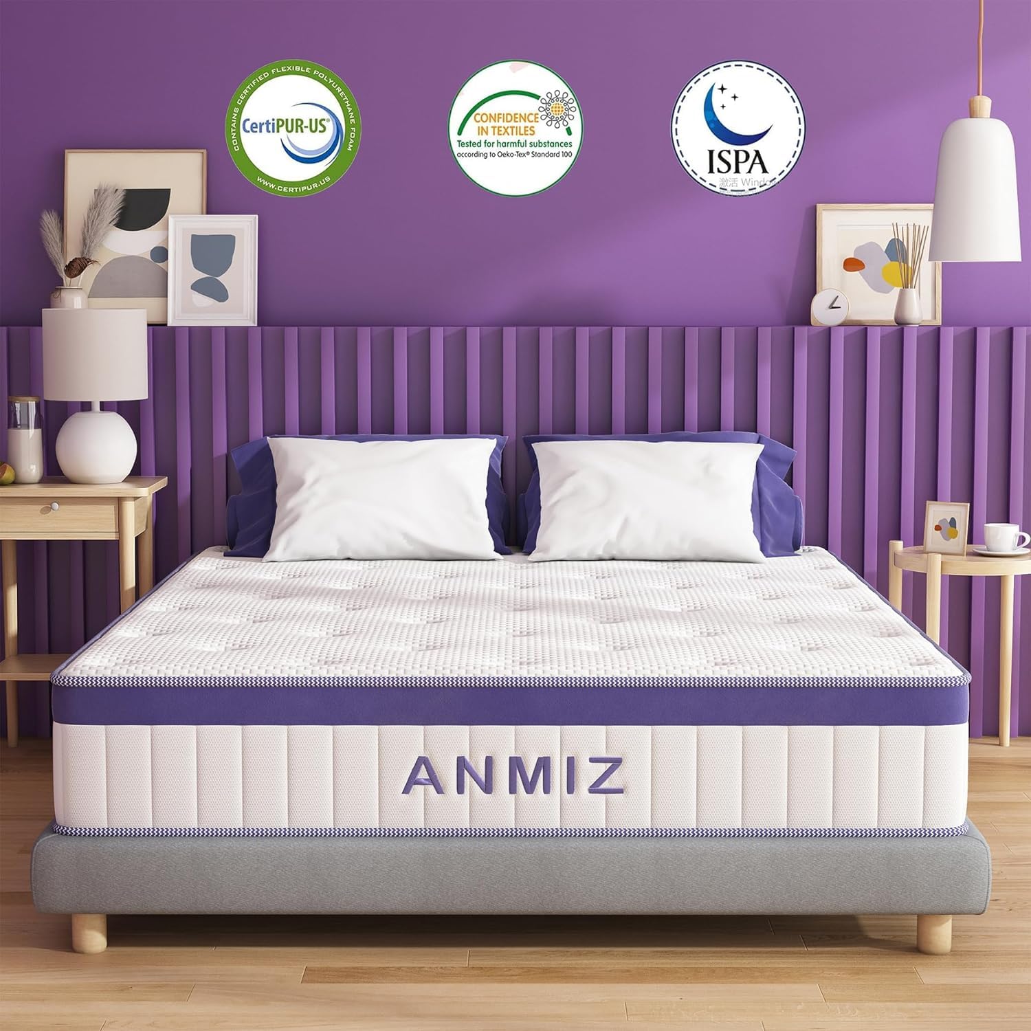 ANMIZ Full Size Mattress, 10 inch Hybrid Memory Foam Full Mattress in a box, Double Mattress Medium Firm and Pocket Spring, Sleep Supportive & Pressure Relief, 10 inch Mattresses Full (75"x54"x10.5")