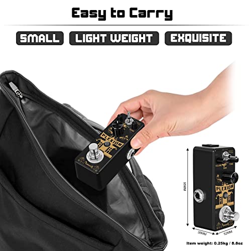 Amuzik Plexion Distortion Pedal for Guitar & Bass with Bright and Normal Mode True Bypass, AK-324