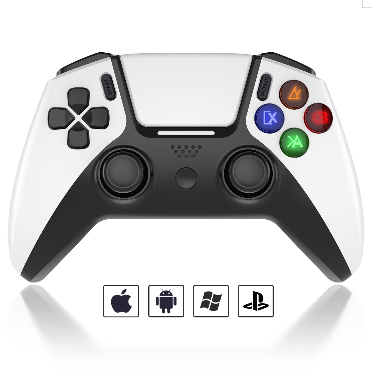 arVin Mobile Gaming Controller for PS4/PS3/PC/iPhone/Android Wireless Gamepad Joystick with Phone Holder for iPhone 15/14/13/12, iPad, iOS, MacBook, Samsung Galaxy, TCL, One Plus, Tablet, COD, Steam