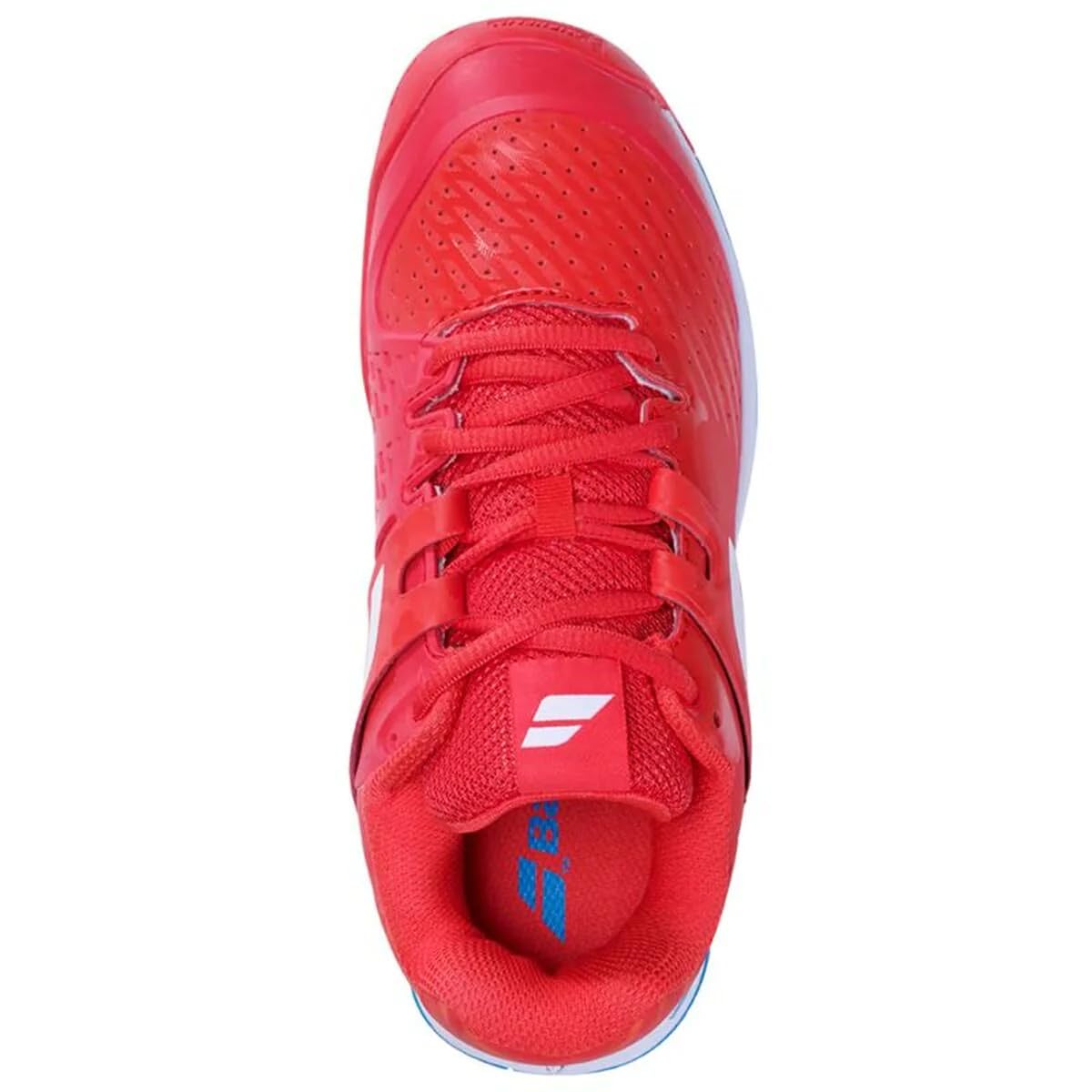 Babolat Junior Propulse All Court Kids' Tennis Shoes, Cherry Tomato White (US Size 3)
