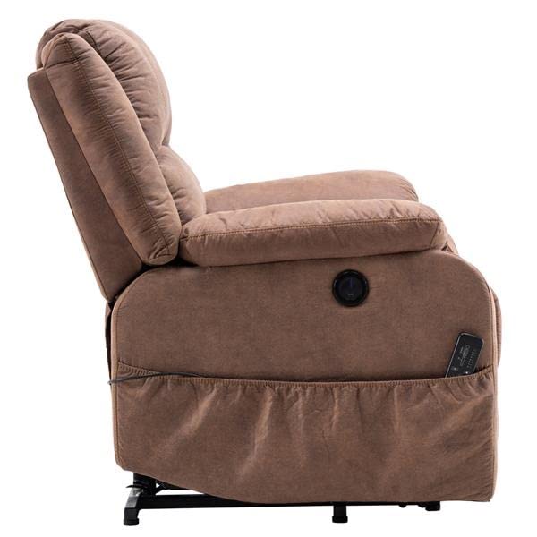 Angola AFLHYJK Electric Lift Function Recliner Massage Chair Light Brown Comfortable&Durable Fabric PU Easy Adjustment Ultimate Relaxation