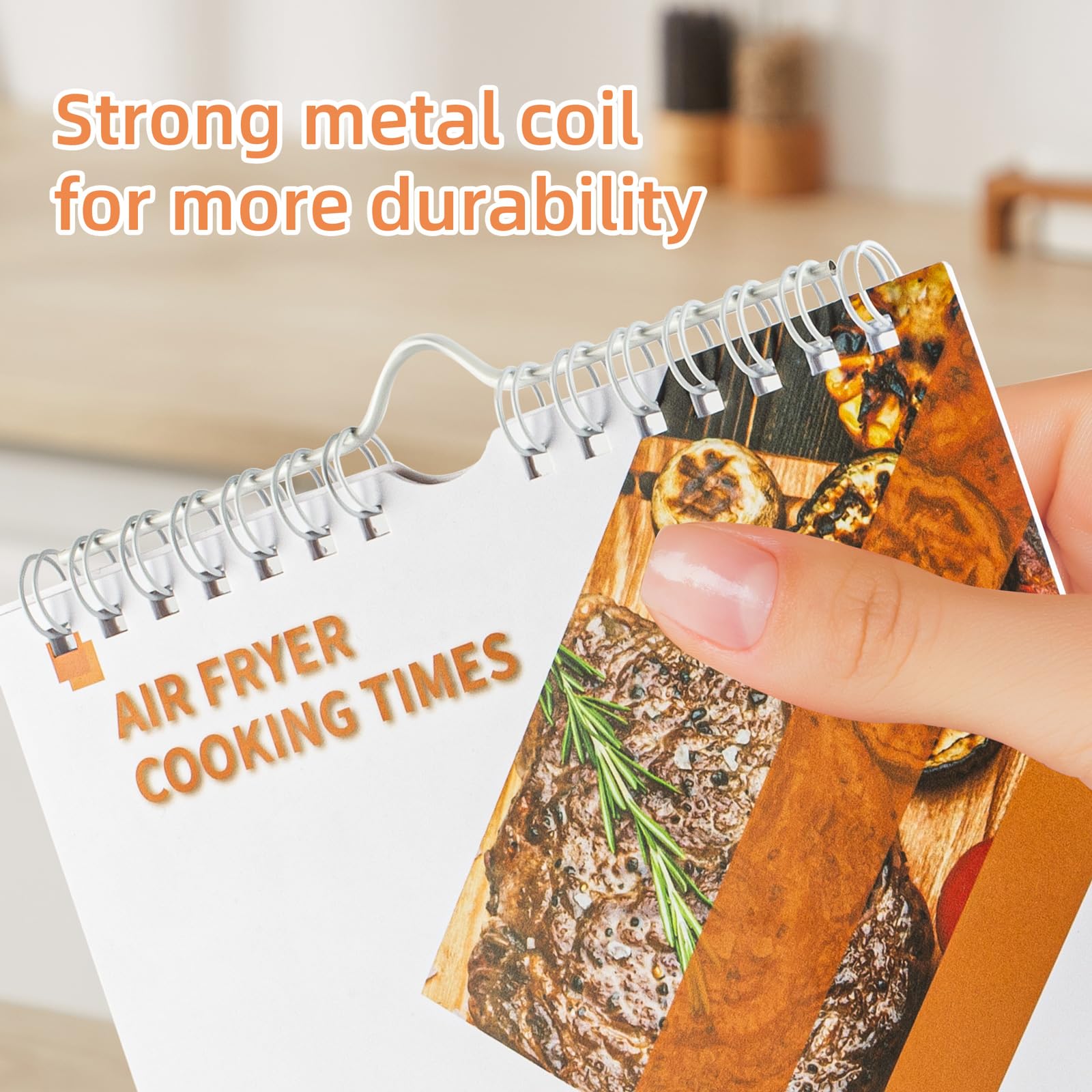 Air Fryer Cooking Times Chart in Large Font, Easy to Read and Find Air Fryer Cheat Sheet.