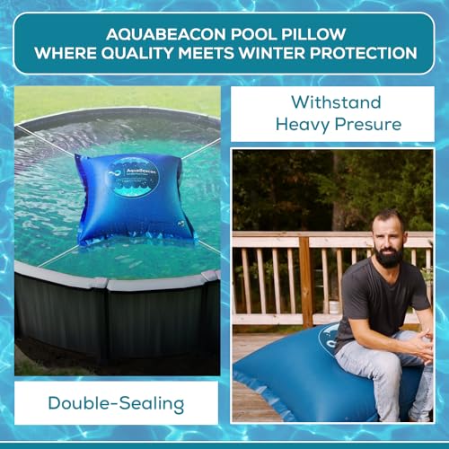 Aquabeacon Pool Pillow 4' X 4' Ultra Thick & Super Durable Premium Above Ground Pool Winter .4mm Thick and Cold-Resistant. Rope Included
