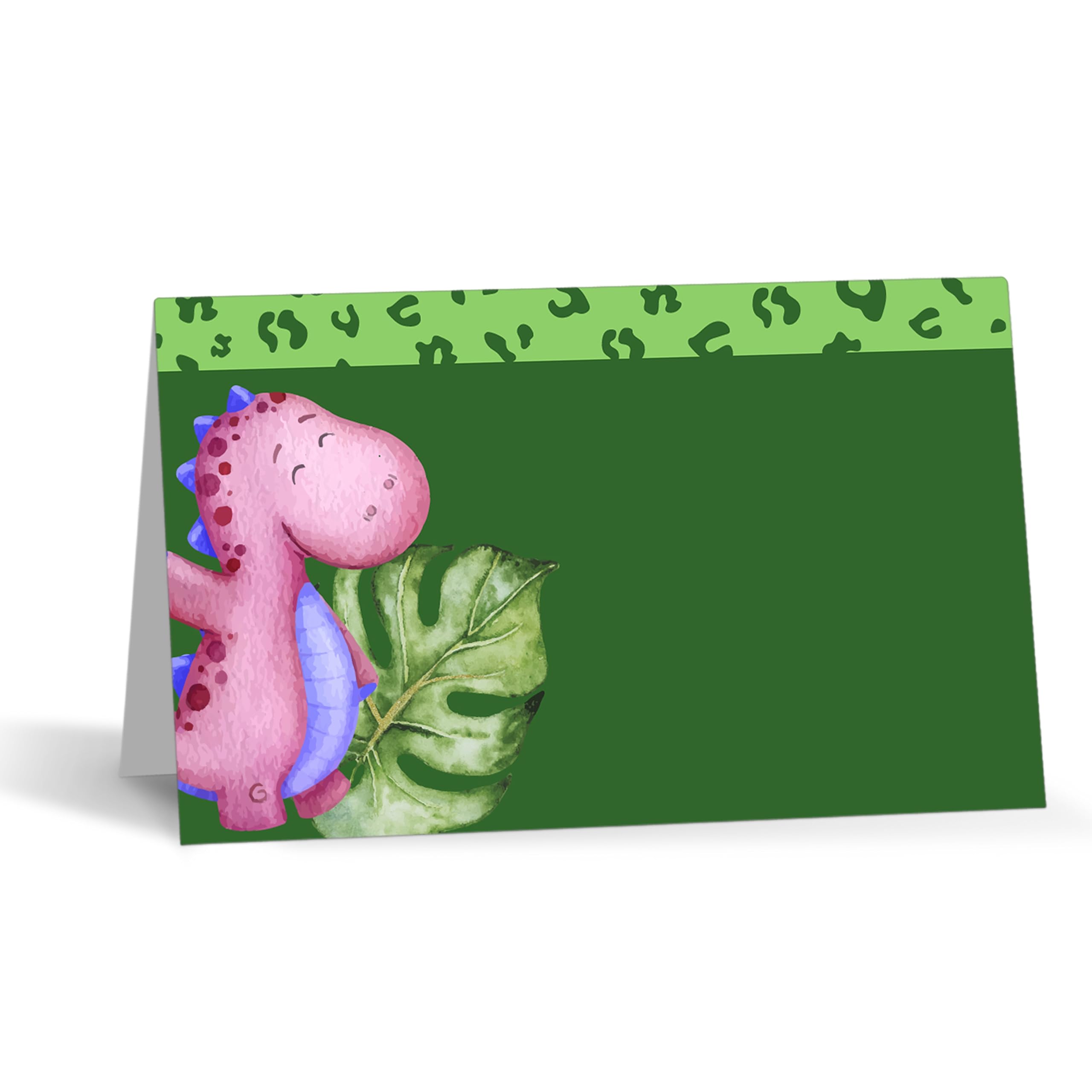 anhpover Dinosaur Place Cards For Table Setting, 25 Pcs Half-Fold Name Place Cards, Tent Style Cards For Receptions Parties Events Celebrations, Dino Food Tent Labels, A04