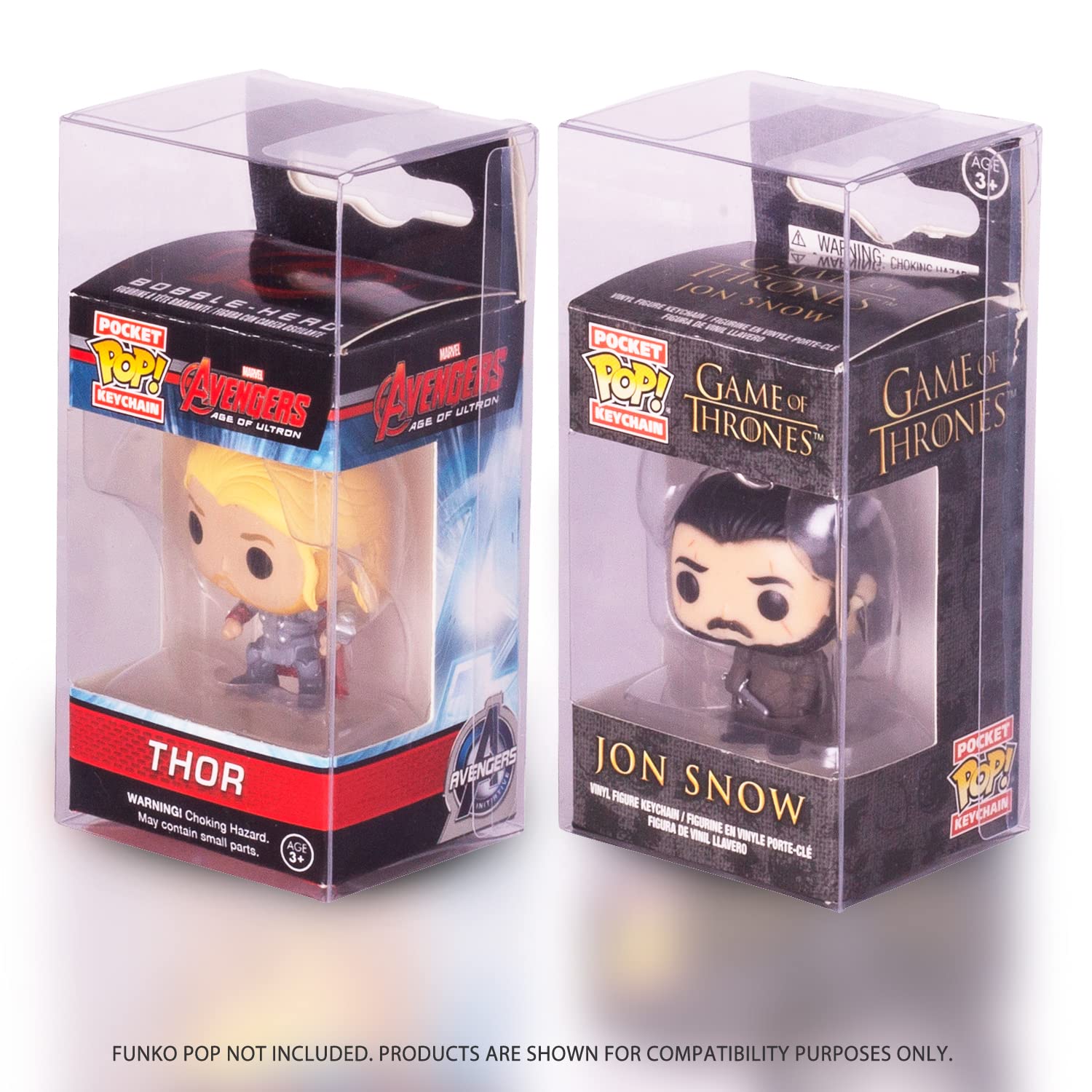 EVORETRO Funko Pop Protector for Funko Pocket Pop Keychain Standard Box Size - 10 Pack - 0.35 mm Clear Thick PET Plastic Display Protective Case Box. Protect and Organize Your Funko Pop Collection.