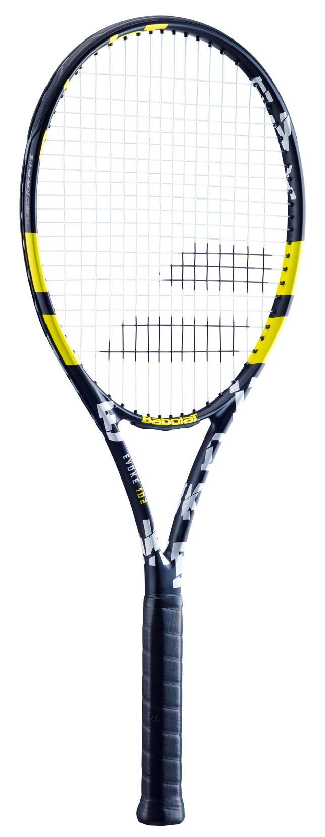 Babolat Evoke 105 Strung Tennis Racquet, Black/Yellow (4 3/8" Grip)
