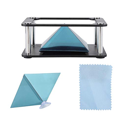 ASHATA 3D Holographic Display Stands Projector 3.5-6inch Mobile Smartphone Hologram,3D Holographic Display Pyramid Stands Projector for Cartoon Interaction, Personal Entertainment (Cylindrical)
