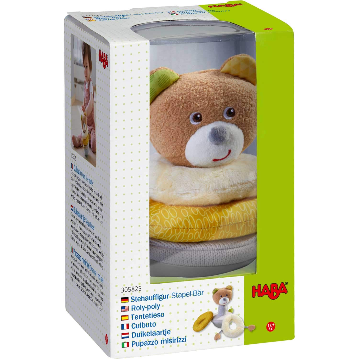 HABA Roly Poly Bear Soft Wobbling & Chiming Baby Toy