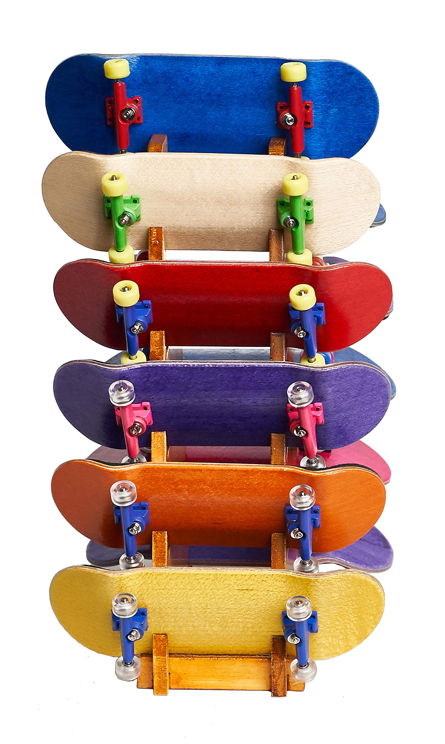 FLVFF Fingerboard Display Rack Storage Organizer Exhibit Finger Skate Rail ramps and Parks (RA1) (Brushed Light Brown)