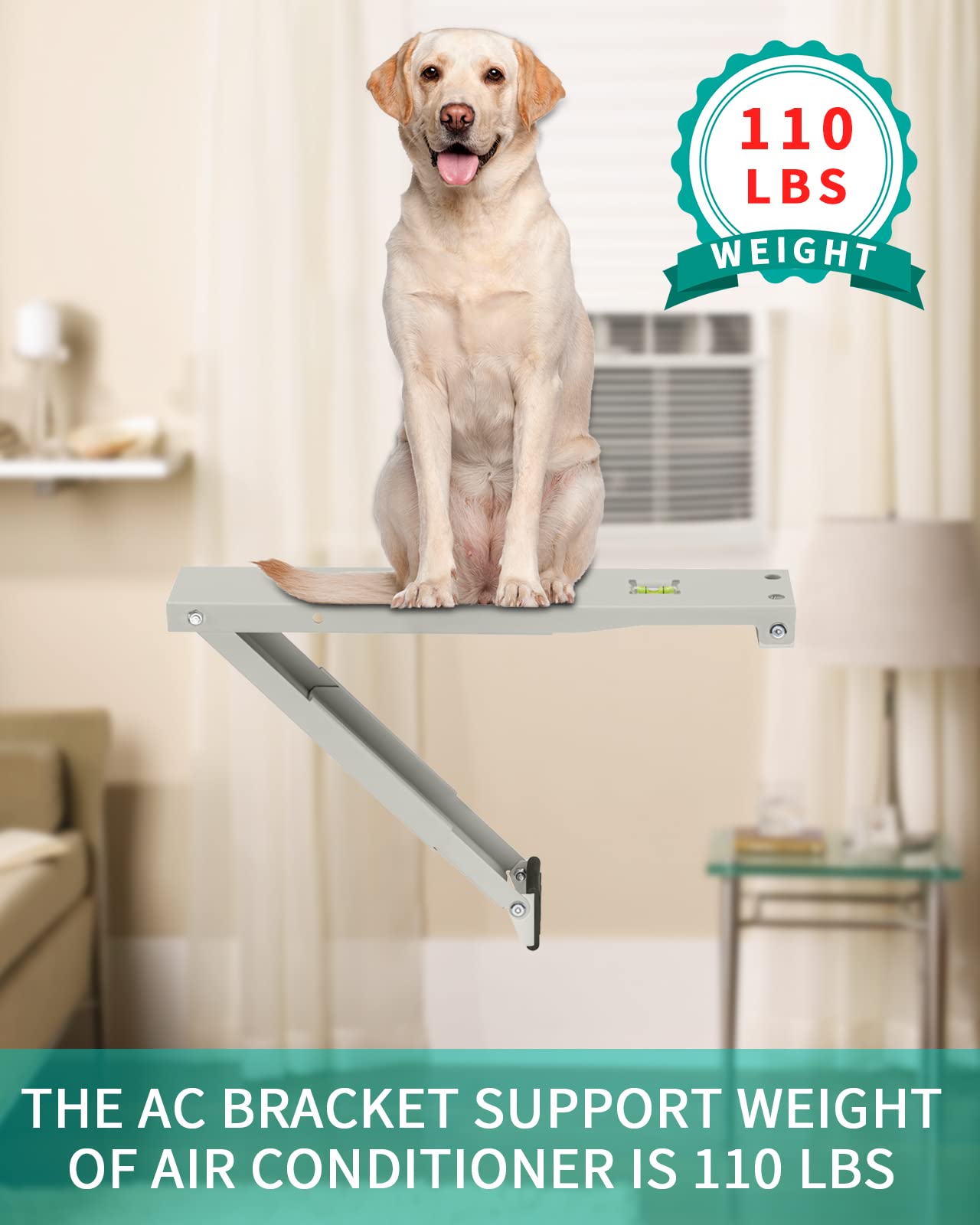 ASCSOULMAN Window Air Conditioner Support Bracket, Ac Window Bracket Load-Bearing Capacity 110 Lbs,Window Ac Support Bracket Fit 5000 to 12000 BTU Window A/C Units