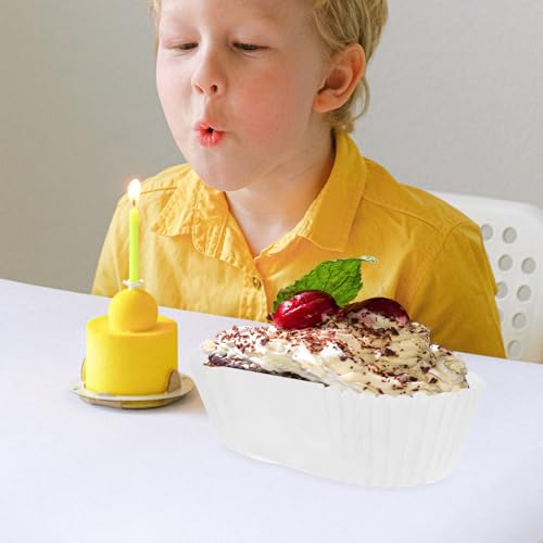 Angoily Wedding Cupcake Cups 1000PCS Paper Cupcake Baking Cups Oval Mini Cupcake Liners for Baking Muffins, Cupcakes or Mini Snacks, Mini Loaf Liners for Baking ( White ) Baking Cups