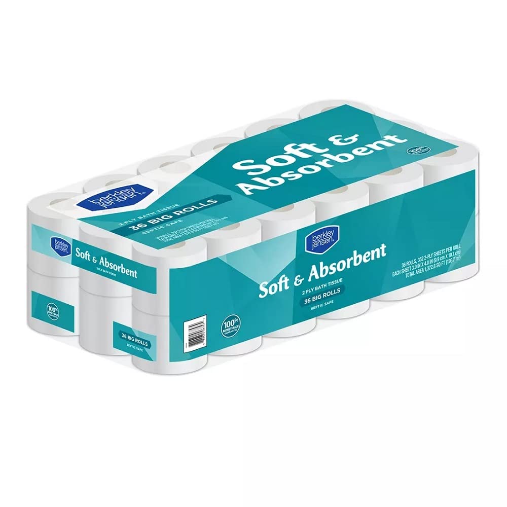 berkley jensen Big Roll 2-Ply Bath Tissue, 36 pk./352 Sheets, White, 25 inches L x 13 inches W x 7.85 inches H