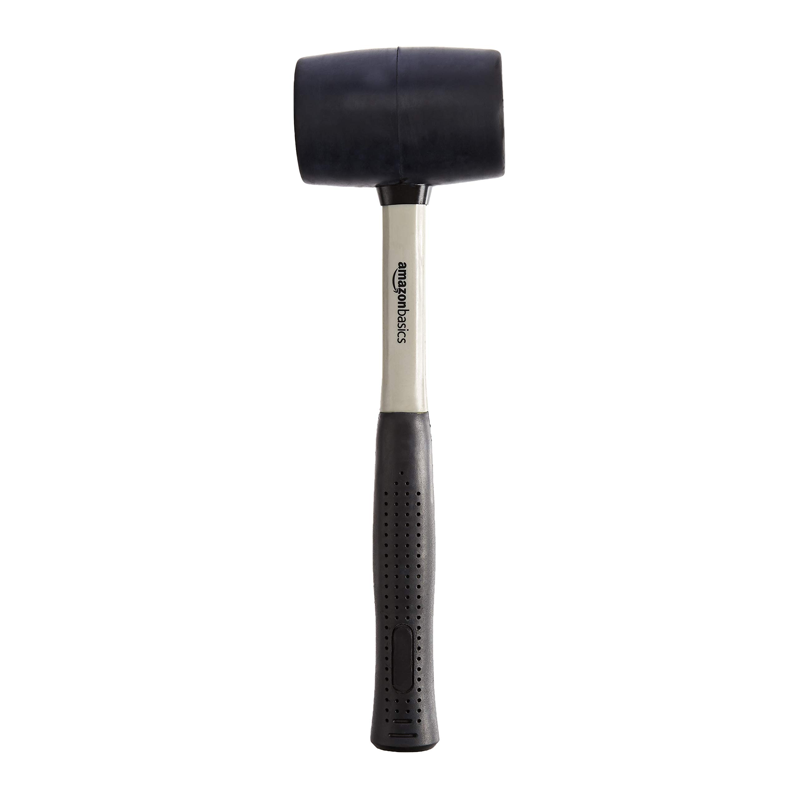 Amazon Basics Rubber Mallet - Shock-Absorbing Fiberglass Handle, 450g (1lb), Black