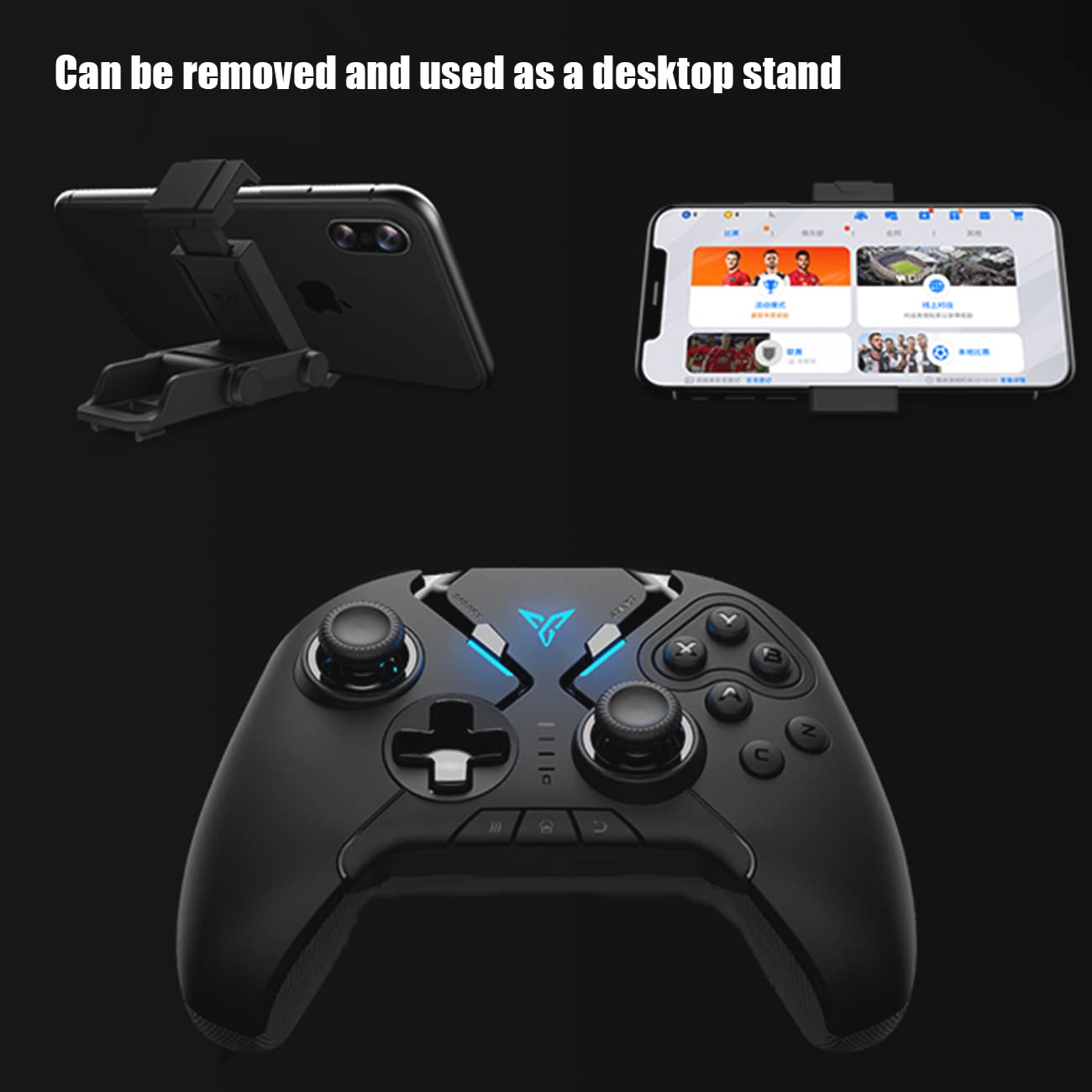 FLYDIGI 2 in 1 Phone Clip, 2-Stage Adjustable Bracket Multi-Platform Gaming Controller, Holder Stand Clamp Compatible with Vader 2 and Apex Series Gamepad
