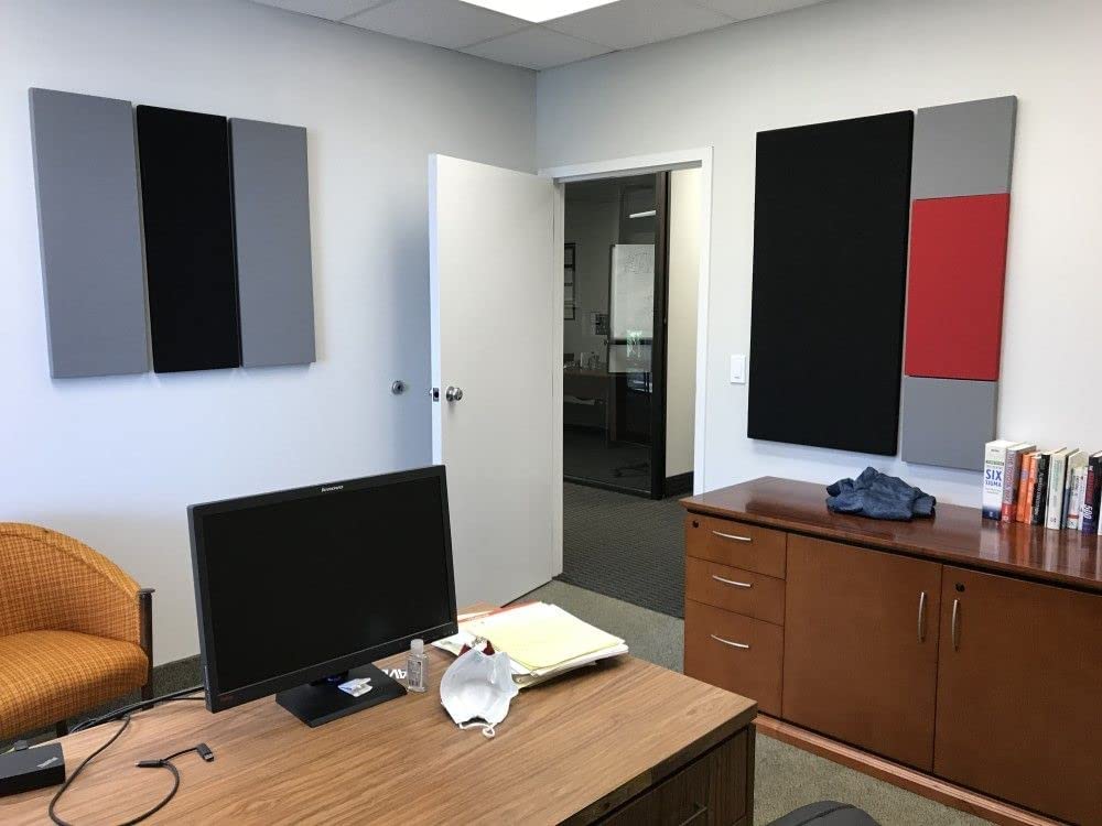 Audimute Fabric Acoustic Panel - Sound Absorption Panel - 1' x 3' x 1.5" - Fabric Wrapped Wall Panel (Geranium)