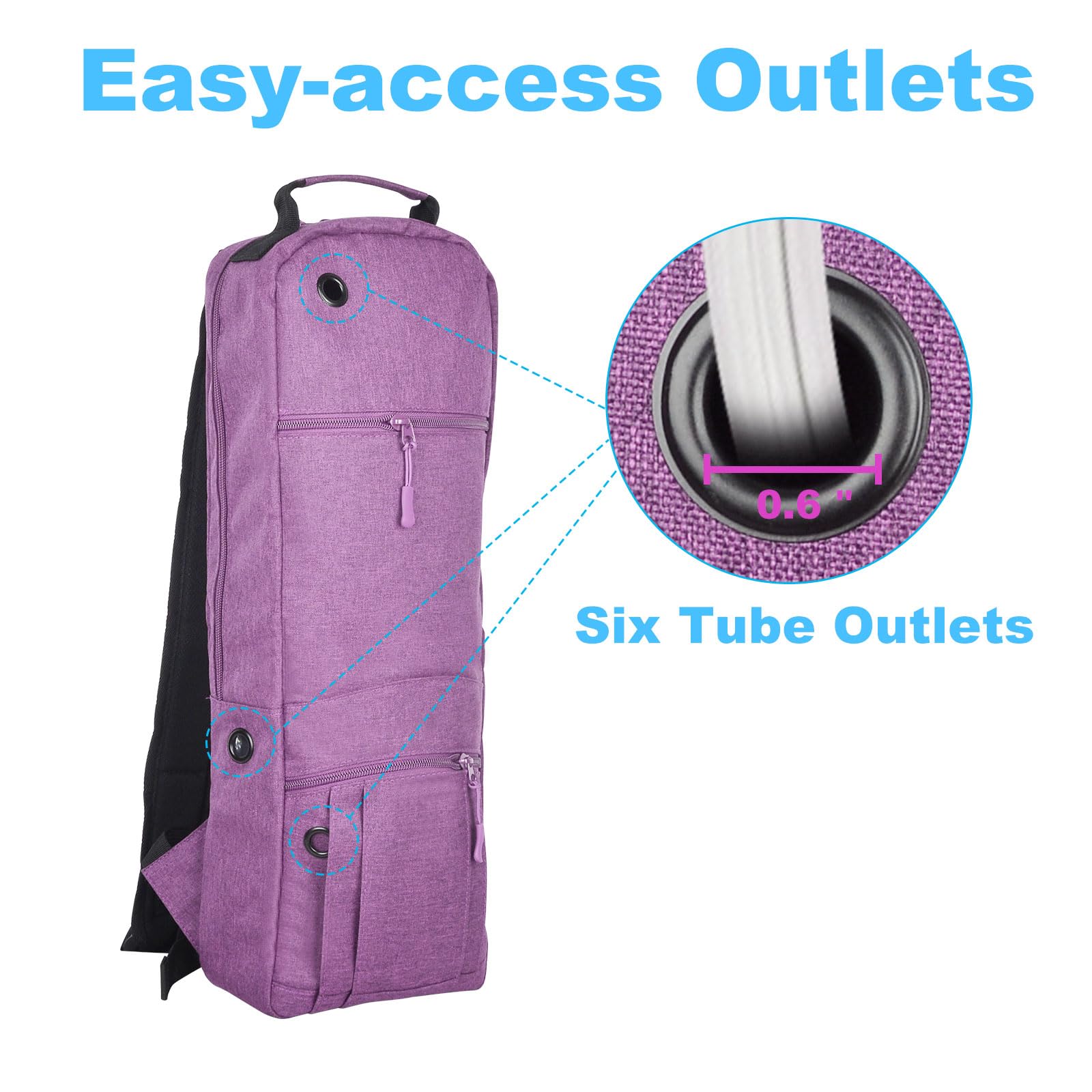 APDTEK Portable Oxygen Tank Backpack Only for Size D (M-15), Size JD (M-22) Oxygen Cylinder Backpack Bag with Durable Straps for Travel - Easy to Carry (Purple)