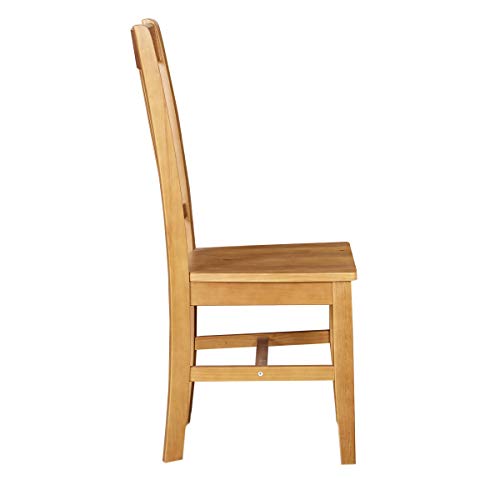 Amazon Brand – Ravenna Home Classic-Style Solid Pine Dining Chair, 40"H, Honey Pine Finish, Set of 2