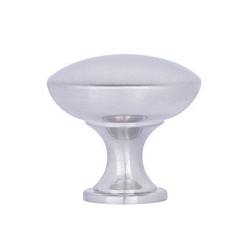 Amazon Basics Round Cabinet Knob, 1.18-inch Diameter, Satin Nickel, 10-Pack