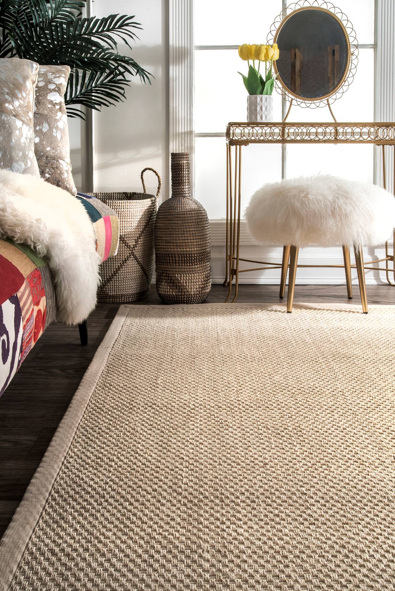 Arvin Olano Proper Sisal and Wool Area Rug, 6x9, Chino