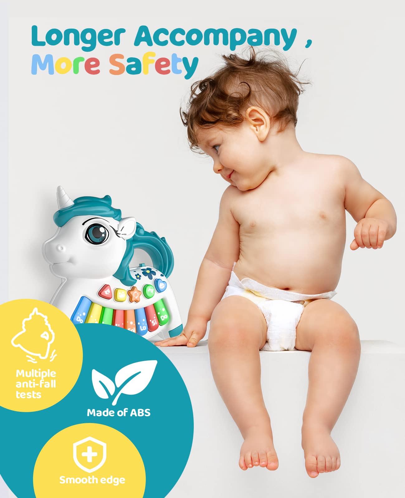 Baby Toy, Unicorn Toy with Music and Flashing Lights Aminal Language for 6-12months